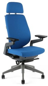 Kancelářská ergonomická židle Office Pro KARME — více barev, s podhlavníkem a područkami Modrá F03