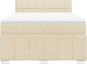 Box spring postel s matrací krémová 140x190 cm textil 3289368
