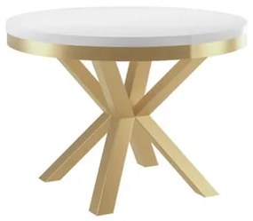 Jídelní stůl WIKI II 120 cm - bílá/zlatá
