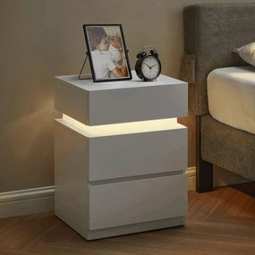 Autronic Noční stolek ANT-E1163 WT s LED osvětlením