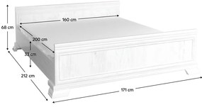 Kondela Postel KLS, sosna andersen, 160x200, KORA