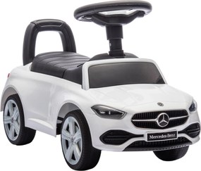 AIYAPLAY Dětské odrážedlo Mercedes-Benz C-Class s klaksonem, zvuky motoru, úložným prostorem, pro děti 18-36 měsíců, bílé