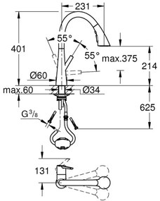 GROHE 32294DC2 - Dřezová baterie ZEDRA nerez