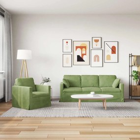 Set pohovek 2 ks Světlá zelená samet 3407598