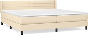 Box spring postel s matrací krémová 200x200 cm textil 3129822