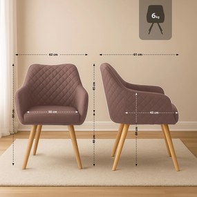 Jídelní židle Gent látka přírodní konstrukce – hnědá