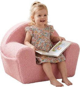 Dětské křeslo s boční kapsou New Baby Teddy pink
