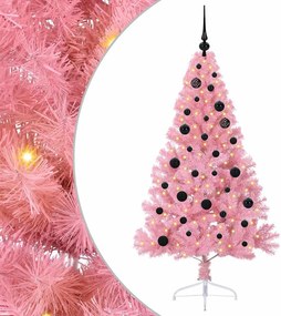 Umělý osvětlený vánoční stromeček Růžová 150 cm PVC 3397064
