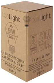 Toolight Toolight, LED žárovka E27, 9W, 675lm, 3000K teplá, RSL023, OSW-20008