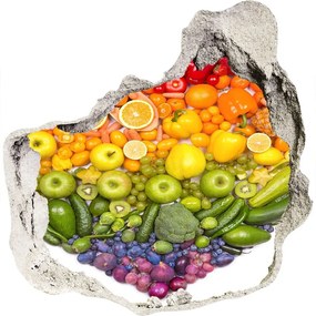 Wallmuralia Nálepka 3D díra Zeleninové srdce 75x75 cm