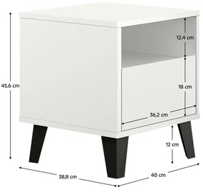 Kondela Noční stolek, bílá, BOGAN NEW 1S