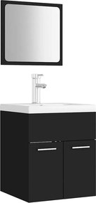 Set koupelnového nábytku černý dřevotříska 3071307