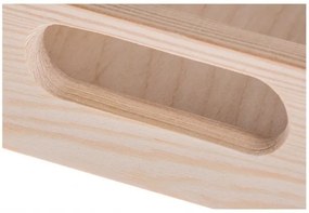 Dřevěný podnos hranatý s otvory po stranách - 35 x 25 cm - 2. JAKOST!