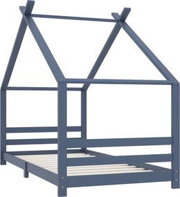 Rám dětské postele šedý masivní borové dřevo 90 x 200 cm 289615