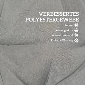 Venkovní sedák s opěradlem a popruhy, voděodolné polštáře pro vnitřní i venkovní použití, světle šedý