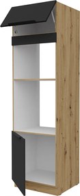ARIA ac | vysoká skříňka 60 DPM-210 2F na vestavnou troubu a mikrovlnku | 60 cm | ANTI FINGERPRINT povrch | artisan/černá