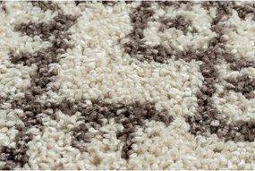 Dywany Łuszczów, Kusový koberec Berber Tanger B5940 cream and brown kruh, 120x120 (průměr) kruh, hnědá, obývací pokoj