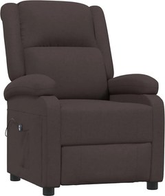 Elektrické polohovací křeslo tmavě hnědé textil 3098357
