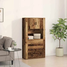 Vysoký bufet Staré dřevo 80 x 33 x 150 cm Kompozitní dřevo 3334343