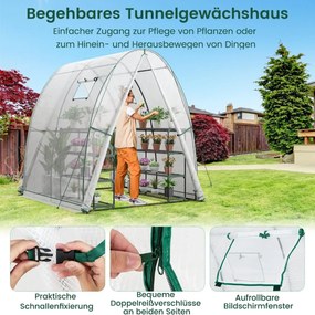 Costway Fóliový skleník s PE krytem do každého počasí a – 181 × 181 × 200 cm