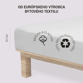Napínací prostěradlo jersey s elastanem šedé sada 2 ks 90 x 200 cm