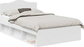 Rám postele s čelo Bílá 120 x 200 cm Masivní borové dřevo 3412916