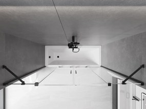 Mexen Velar Duo vanová zástěna dvoukřídlá posuvná 200 x 150 cm, transparentní, černá - 896-200-000-02-70