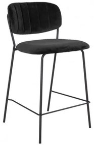 Barová židle ALICANTE černý samet, černá podnož House Nordic 1001468