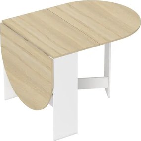 HOMCOM skládací kuchyňský stůl s vyklápěcími deskami, skládací oválný kuchyňský stůl, moderní styl 163 x 80 x 75 cm, přírodní