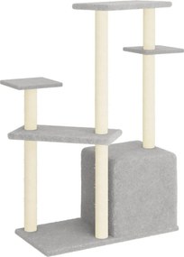 Škrabadlo pro kočky se sisalovými sloupky světle šedé 107,5 cm 172071