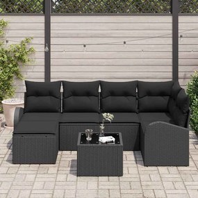 Set pohovek 7 ks Černá polyratan 3354792