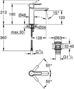 Grohe Lineare - Umyvadlová baterie s výpustí Push-Open chrom