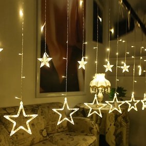 BERGE LED světelný závěs HVĚZDY - 2,5 m