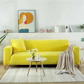 Vysoce kvalitní sametový roztažitelný potah na pohovku Rozměry (cm): 3místná pohovka 190-230 cm, Varianta: Žlutá