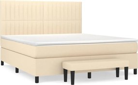 Box spring postel s matrací krémová 180x200 cm textil 3136778