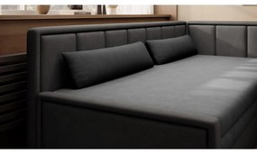 Tmavě šedá žinylková rozkládací/s úložným prostorem pohovka 214 cm Fulgeo – ELTAP