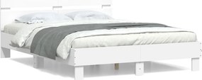 vidaXL Rám postele s čelem 140 x 200 cm kompozitní dřevo [3207421] Barva: šedá sonoma