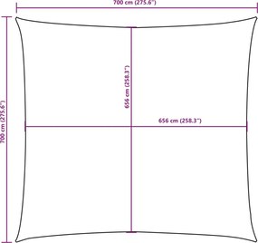vidaXL Stínící plachta oxfordská látka čtvercová 7 x 7 m [135088] Barva: Hnědá