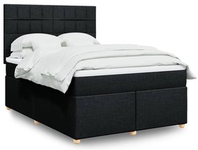 Box spring postel s matrací černá 160x200 cm textil 3293633