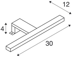 SLV 1000777 Dorisa,  nástěnné svítidlo nad zrcadlo, LED 5,2W 4000K, chrom, délka 30cm, IP44