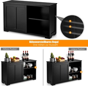 Costway Kuchyňská skříňka Stohovatelná bufetová s posuvnými dvířky Starožitná
