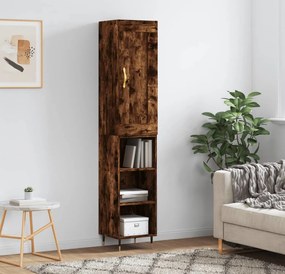 vidaXL Skříň highboard 34,5 x 34 x 180 cm kompozitní dřevo [3200306] Barva: kouřový dub