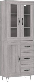 Skříň highboard šedá sonoma 69,5 x 34 x 180 cm kompozitní dřevo 3198695