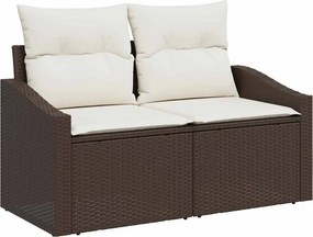 Set pohovek 6 ks Hnědá a krémová polyratan 3346598