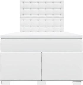 Box spring postel s matrací bílá 120x200 cm umělá kůže 3290717