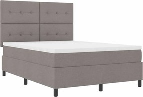 Postel s boxspringem s čelo Taupe 140 x 190 cm textil 3339389