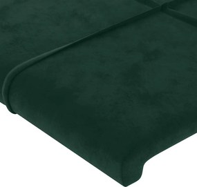 Čelo postele s LED tmavě zelená 160x5x118/128 cm samet 3122481