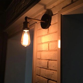 Toolight - nástěnná kovová lampa E27 60W Loft APP618-1W, retro zlatá-černá, OSW-03797