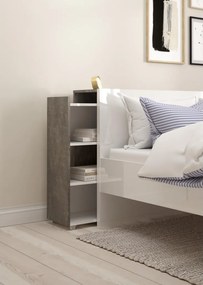 Úložné čelo postele Simplicity II 145 cm, šedá / bílý lesk