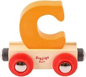 Bigjigs Rail Vagónek dřevěné vláčkodráhy - Písmeno C / od 3 let